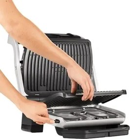 Tefal OptiGrill+ GC712D34 stříbrný / Kontaktní gril / 2000 W / 6 progr