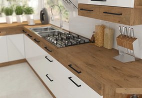 Spodní skříňka, bílá extra vysoký lesk HG / dub lancelot, VEGA D40 3S BB