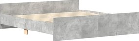 Rám postele s hlavovým a nožním čelem betonově šedý 200x200 cm 3203736
