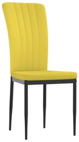 Jídelní židle 4 ks hořčicově žluté samet,  326111