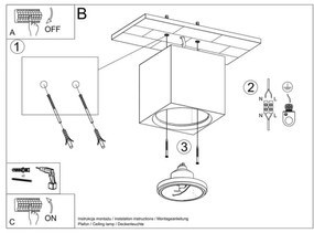 Sollux SL.0850 - Stropní svítidlo SEIDA 1xGU10/40W/230V