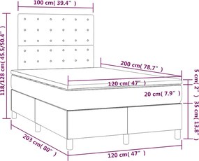 Box spring postel s matrací tmavě modrá 120 x 200 cm samet 3143257
