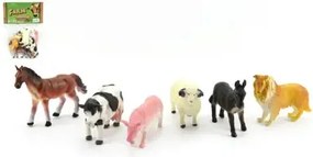 TEDDIES Figurky zvířátek Domácí farma / 6 ks / 9 cm / plast / od 3 let