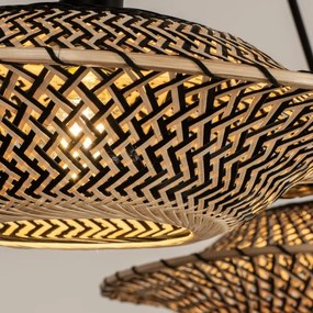 Závěsné ratanové svítidlo Snap Duo Domenico Dark and Black 50