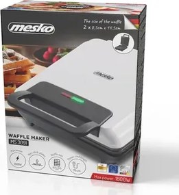 Mesko MS 3091 bílá / Vaflovač / 1800 W / nepřilnavý povrch