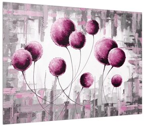 Abstraktní obraz - růžové balónky (70x50 cm)