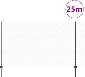 Hexagonální plot s podpěrou 10 x 1,4 m Ocel potažená PVC Zelená 3336690