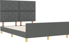 Rám postele s čelo Tmavě šedá 160 x 200 cm textil 3344817