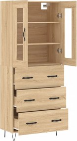 Skříň highboard dub sonoma 69,5 x 34 x 180 cm kompozitní dřevo 3198436