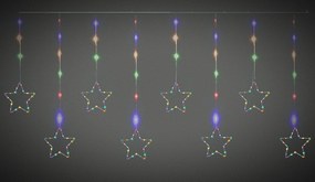 Vánoční LED vánoční závěs s 8 hvězdami, 3m, 196 LED, různé barvy na výběr Barva: Různobarevná