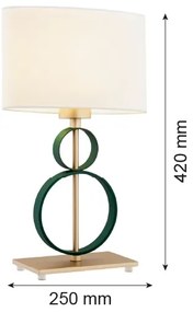 Argon 8317 - Stolní lampa PERSEO 1xE27/15W/230V 42 cm krémová/zelená