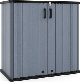Costway Úložný box zahradní skříňky odolný proti povětrnostním vlivům s – šedá