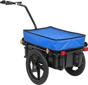 HOMCOM Cyklistický přívěs 40 kg, potah z oxfordské tkaniny, reflexní prvky a ocelový rám, 144x59x80 cm, modrý