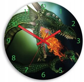 M.Clock Nástěnné hodiny Drak rozměr 30x30cm černé