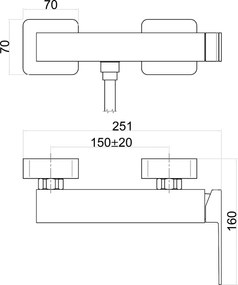 Sapho Latus nástěnná sprchová baterie černá mat 1102-71B