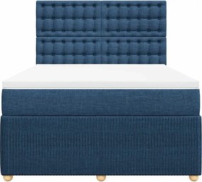 Box spring postel s matrací modrá 160x200 cm textil 3294427