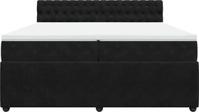 Box spring postel s matrací černá 200x200 cm samet 3290138