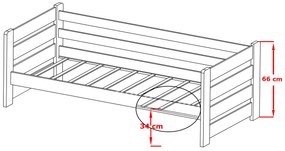 Dětská postel z masivu borovice EGO se šuplíky - 200x90 cm - bílá