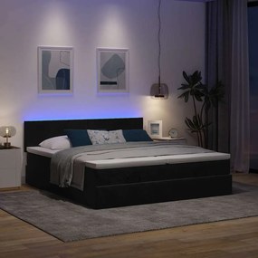 Osmanský rám postele s matracíes černá 180x200cm samet 3312907