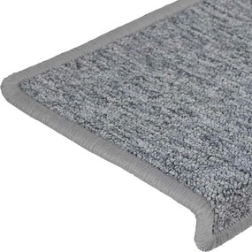 Schodové rohože 30 ks 65 x 21 x 4 cm světle šedé s obdélníkovým okrajem 3365778