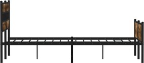 Kovový rám postele bez matrace kouřový dub 160 x 200 cm 3308490