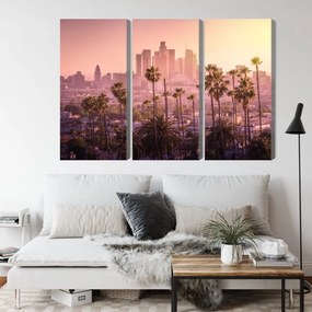 Vícedílný obraz Centrum Los Angeles Při Západu Slunce Nedostatek Nedostatek Přírodní plátno 150x100