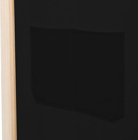 6dílný paraván černý 240 x 170 x 4 cm textil 248186