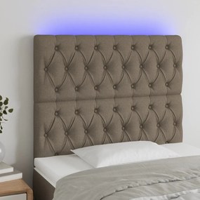 Čelo postele s LED taupe 90x7x118/128 cm textil