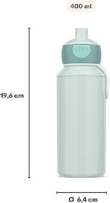 Světle růžová plastová dětská lahev 400 ml Fairy Garden – Mepal
