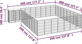 34panelová ohrádka pro psy černá 50 x 100 cm práškovaná ocel 3115954