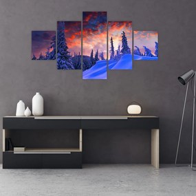 Obraz - Zimní soumrak (125x70 cm)