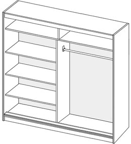 MOLTO c | šatní skříň ML200 | 200 cm | artisan/černá