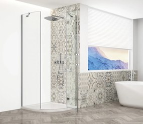 Gelco Trinity chrom čtvrtkruhový sprchový kout 90 x 90 x 200 cm otevírací pravá aluchrom sklo čiré GT6590CR-CH