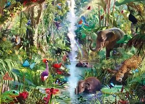 RAVENSBURGER Puzzle Zvířata v džungli / 9000 dílků / 193 x 139 cm