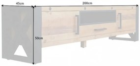 TV deska Thor 200cm přírodní borové dřevo / 40684