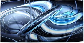 Sablio Ručník Modrá abstrakce - 70x140 cm