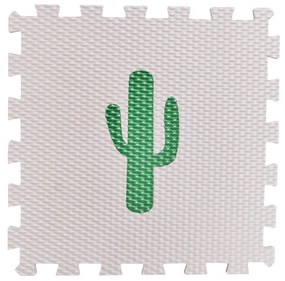 Vylen Pěnové podlahové puzzle Minideckfloor Kaktus Tmavě zelená s hnědým kaktusem 340 x 340 mm