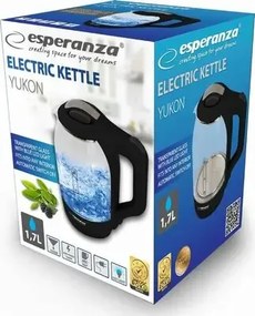 Esperanza EKK025K YUKON rychlovarná konvice černá / 1500 W / 1.7 L / L