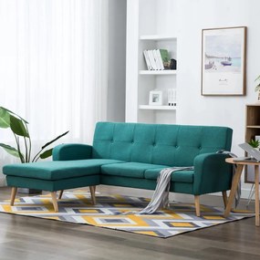 vidaXL Rohová sedačka s textilním čalouněním 186 x 136 x 79 cm [246997] Barva: Zelená