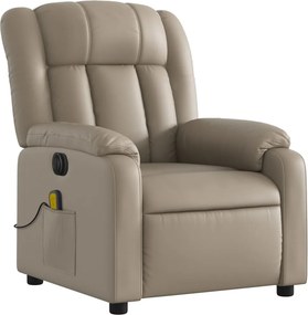 Elektrické masážní polohovací křeslo cappuccino umělá kůže 3205263