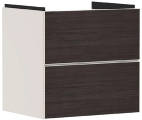 Hansgrohe Xevolos E - Umyvadlová skříňka 58x58x48 cm, 2 zásuvky, matná béžová/tmavý dub 54176730
