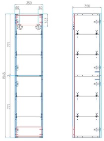 Mereo Siena koupelnová skříňka vysoká 155 cm L/P černá mat CN444LP