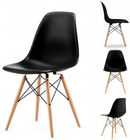 ModernHome Jídelní židle sada 4 ks - černé, PC-005 BLACK