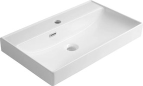 Aqualine Parla umyvadlo obdélníkové 65 x 38 cm s otvorem pro baterii s přepadem karamické bílá 9965