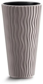 PROSPERPLAST Květináč - SANDY SLIM Průměr: 34,9 cm, Barva: mocca