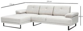 Designová rohová sedačka Vatusia 274 cm béžová - levá