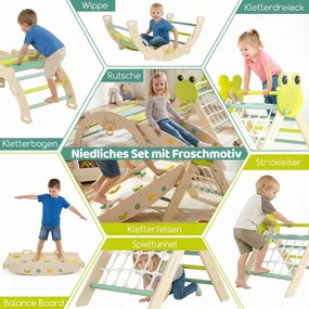 Costway Sada 3 prolézačky skládací šplhací trojúhelník s lezeckým obloukem