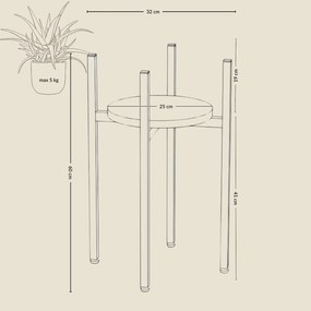 Vysoký stojan na květiny LUM, Ø 32 x 60 cm
