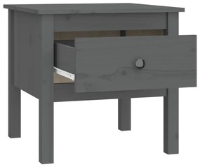 Odkládací stolky 2 ks šedé 50 x 50 x 49 cm masivní borovice - Default Title