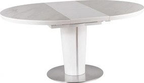 Casarredo - Komfort nábytek Rozkládací jídelní stůl ORBIT 120 kulatý, ceramic bílý mramor/bílý mat
